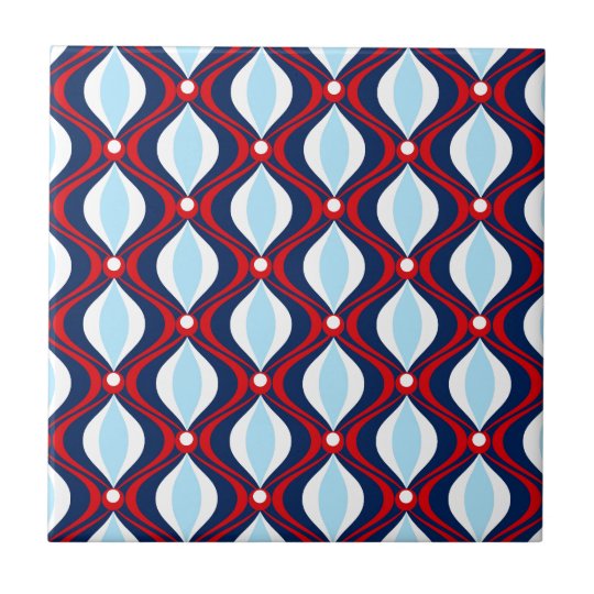 Red, White, & Blue 70s Retro Ceramic Tile | Zazzle.com