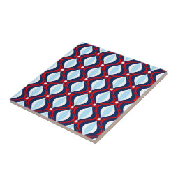 Red, White, & Blue 70s Retro Ceramic Tile | Zazzle