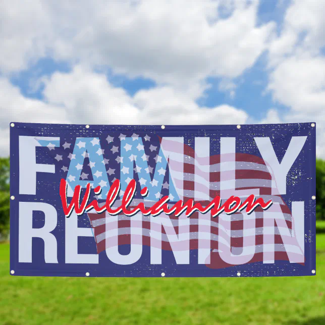 Red White Blue American Family Reunion Banner | Zazzle