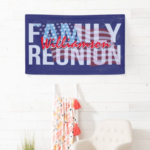 Red White Blue American Family Reunion Banner | Zazzle