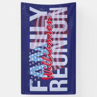 Red White Blue American Family Reunion Banner | Zazzle
