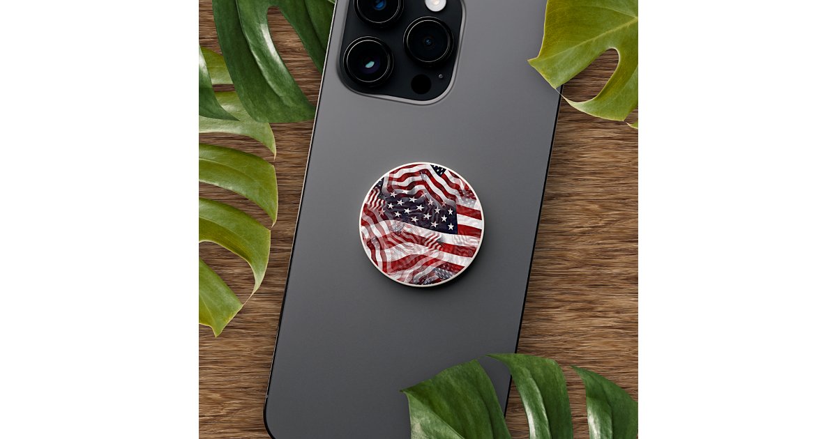 Red White Blue American Stripes Stars Flag Pattern PopSocket | Zazzle