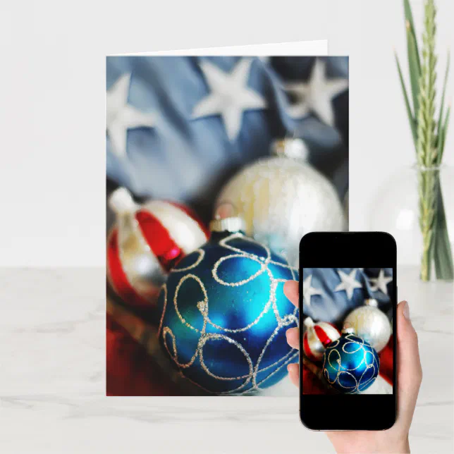 Red White & Blue Christmas Holiday Card | Zazzle