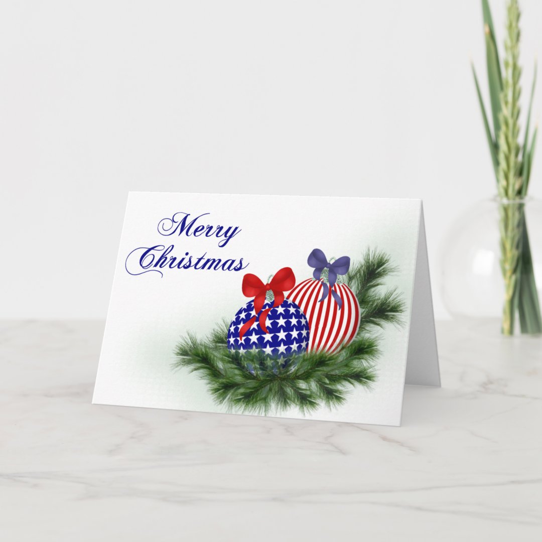 Red, White & Blue Christmas Holiday Card | Zazzle