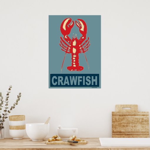 Red White Blue Crawfish Poster | Zazzle