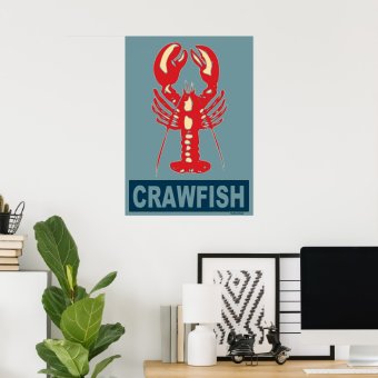 Red White Blue Crawfish Poster | Zazzle