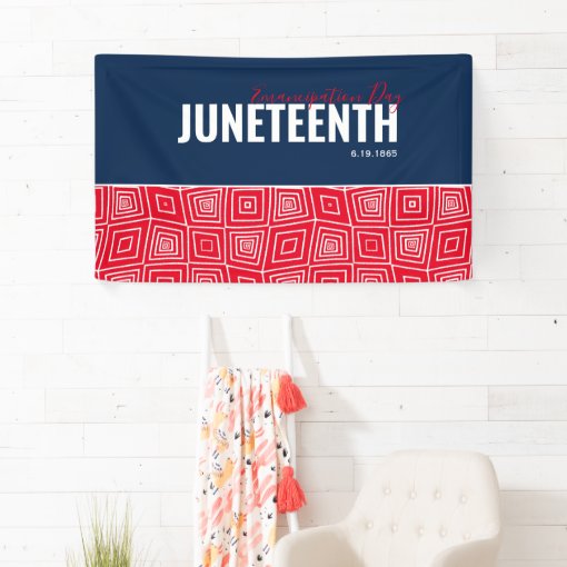 Red White Blue Emancipation Day June 19 JUNETEENTH Banner | Zazzle