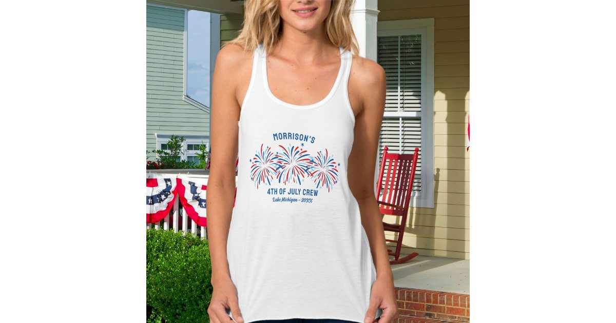 Red White Blue Fireworks Custom 4th of July Family Tank Top | Zazzle