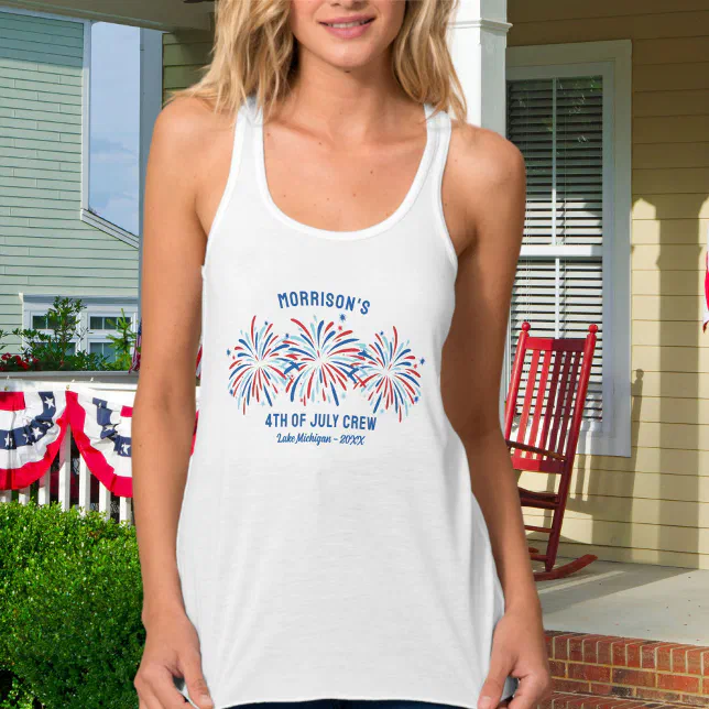 Red White Blue Fireworks Custom 4th of July Family Tank Top | Zazzle