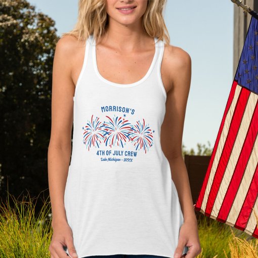Red White Blue Fireworks Custom 4th of July Family Tank Top | Zazzle
