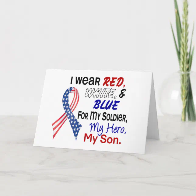 Red White Blue For My Son Card | Zazzle