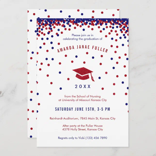 Red, White & Blue Graduation Party Invitation | Zazzle