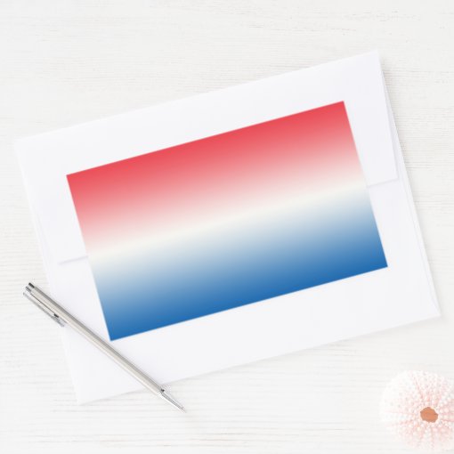 Red White & Blue Ombre Rectangular Sticker | Zazzle