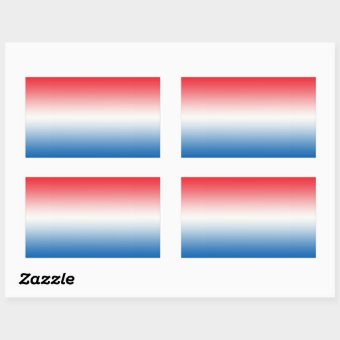 Red White & Blue Ombre Rectangular Sticker | Zazzle