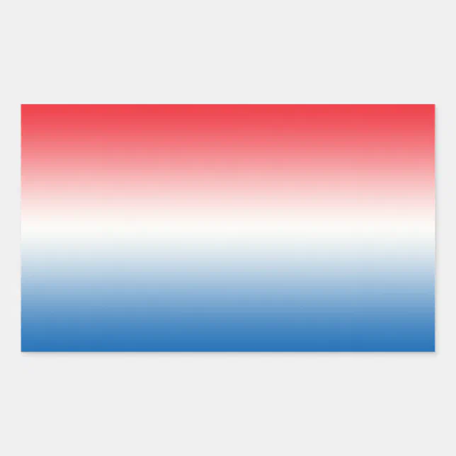 Red White & Blue Ombre Rectangular Sticker | Zazzle