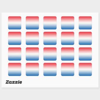Red White & Blue Ombre Square Sticker | Zazzle