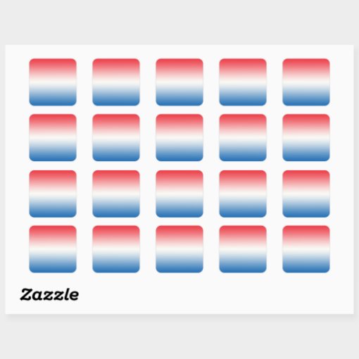 Red White & Blue Ombre Square Sticker | Zazzle