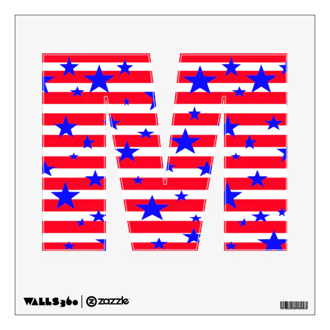 Red White Blue Patriotic Alphabet Letters July 4th Wall Decal | Zazzle