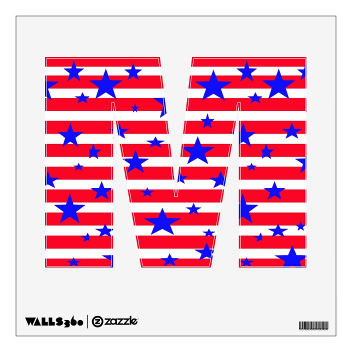 Red White Blue Patriotic Alphabet Letters July 4th Wall Decal | Zazzle.com