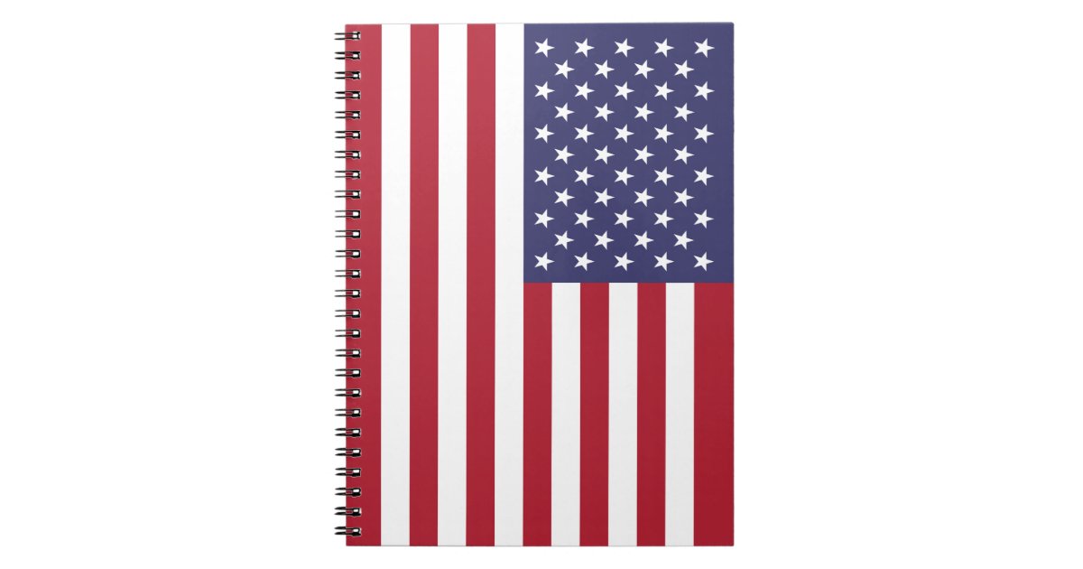 Red White & Blue Patriotic American Flag Notebook | Zazzle