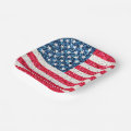 Red White Blue Patriotic American USA Flag Party Paper Plates | Zazzle