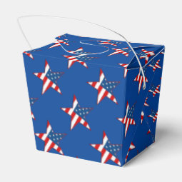 Red White & Blue Patriotic Stars Favor Box | Zazzle
