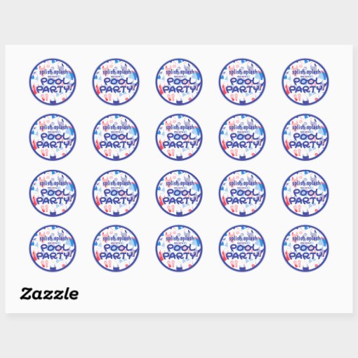 Red White Blue Pool Party Envelope Seal | Zazzle