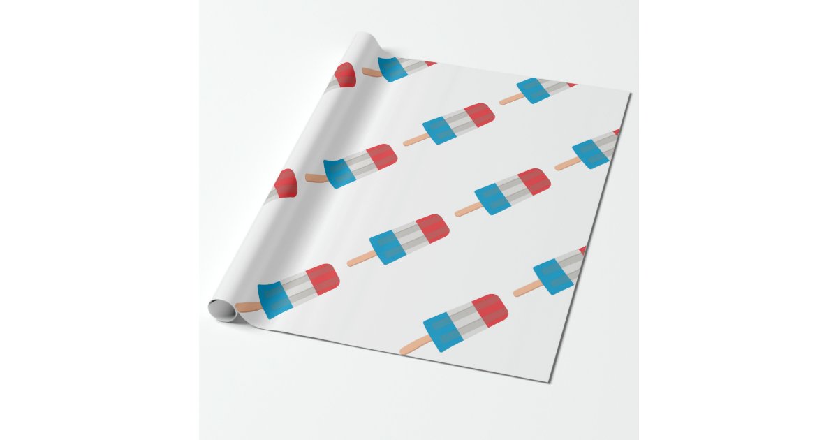 red white blue Popsicle Wrapping Paper | Zazzle