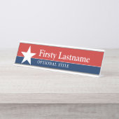 Red White Blue Star Custom Name Title Desk Name Plate | Zazzle