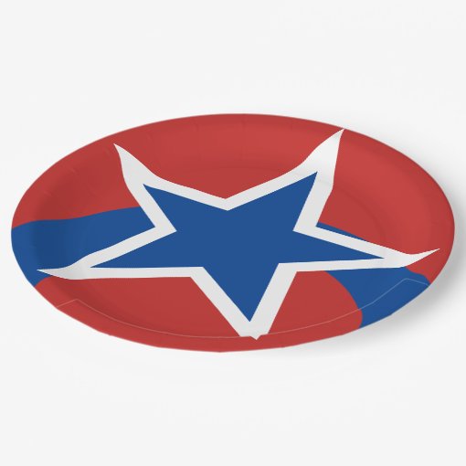 Red White Blue Star Paper Plates | Zazzle