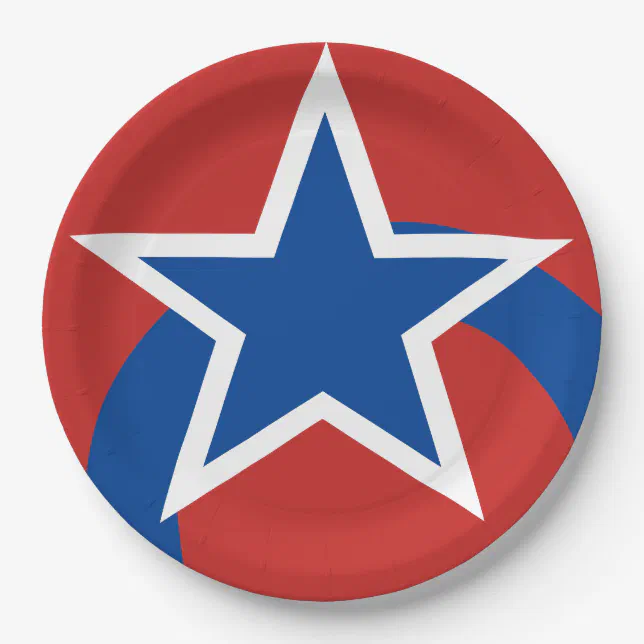 Red White Blue Star Paper Plates | Zazzle