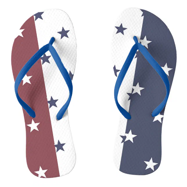 Red-White-Blue Stripe Flip Flops | Zazzle