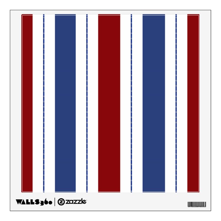 Red, White, Blue Striped Wall Decal | Zazzle