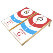 Red White Blue Target Archery Monogram Custom Cornhole Set | Zazzle