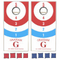 Red White Blue Target Archery Monogram Custom Cornhole Set | Zazzle