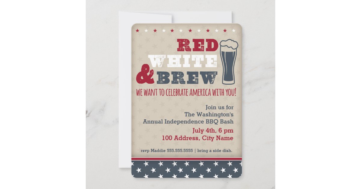 Red, White & Brew Invitation | Zazzle