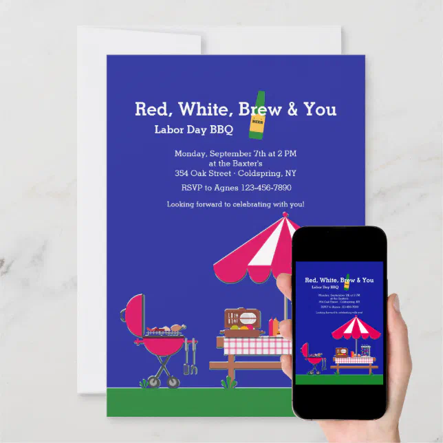 Red White Brew & You Invitation | Zazzle