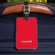 Red white business sharp acrylic luggage tag | Zazzle