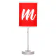 Red White Calligraphy Monogram Initial Letter Table Lamp | Zazzle