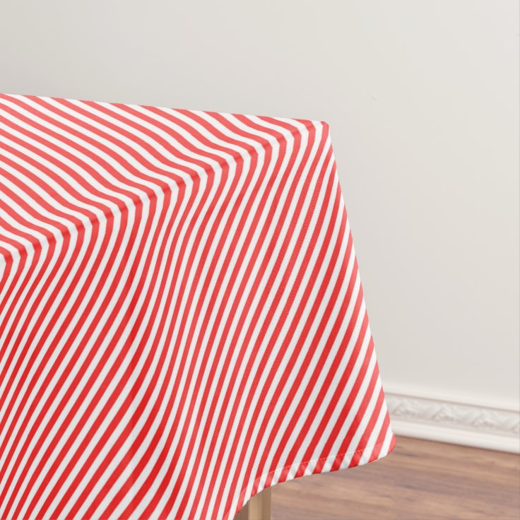 Red & White Candy Cane Stripe Tablecloth | Zazzle