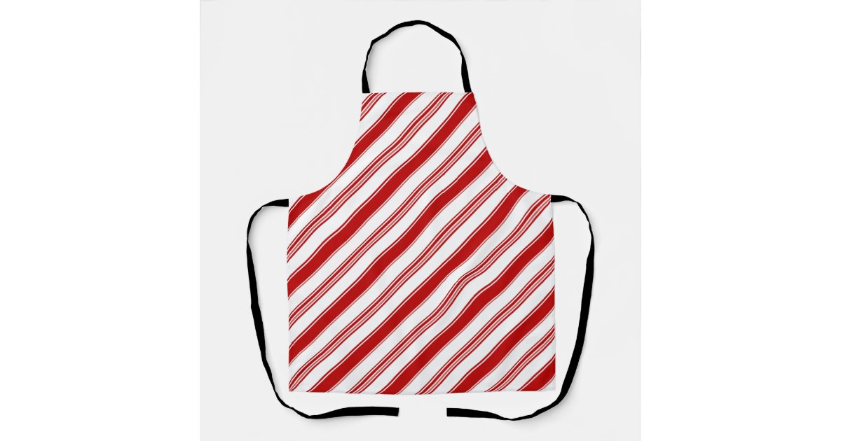 Red & White Candy Cane Stripes Apron | Zazzle