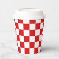 red white check pattern party paper cups | Zazzle