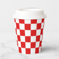 red white check pattern party paper cups | Zazzle