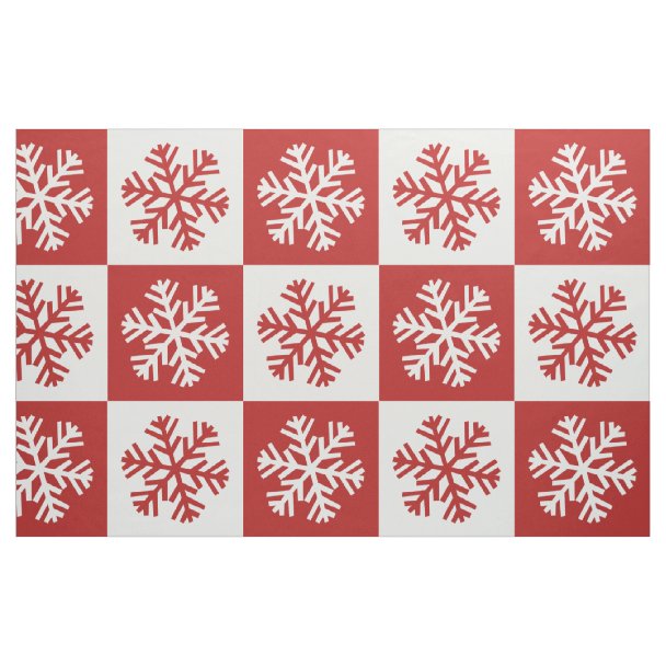 Red and white checkerboard pattern fabric | Zazzle