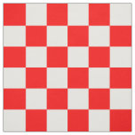 Red and White Classic Checkered Pattern Fabric | Zazzle
