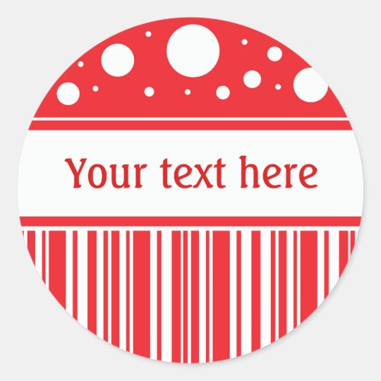 Red & White Christmas Classic Round Sticker | Zazzle.com