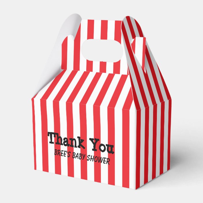 Red & White Circus Stripes Party Favor Boxes | Zazzle.com
