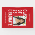 Red & White Class Of 2025 Photo Graduation Banner | Zazzle