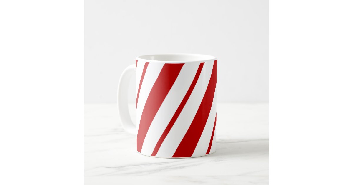 Red & White Classic Candy Cane Stripes Christmas Coffee Mug | Zazzle