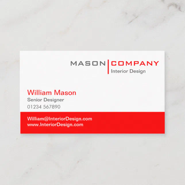 Red & White Corporate Business Card | Zazzle